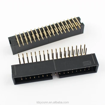 Right Angle Double Row Pitch 1.27mm 50pin Male Idc Socket Box Header ...
