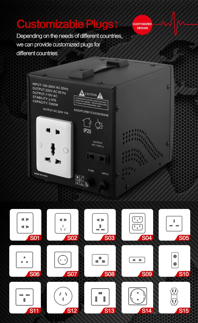 AVR-500VA 1KVA 2KVA 3KVA 5KVA Automatic Voltage Stabilizer Regulator ...