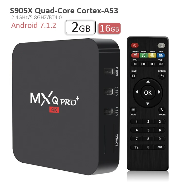 Mx Tv Box Amlogic S905x 4k Bt4.1 Mx Pro Android Tv Box With 2gb Ddr3 ...