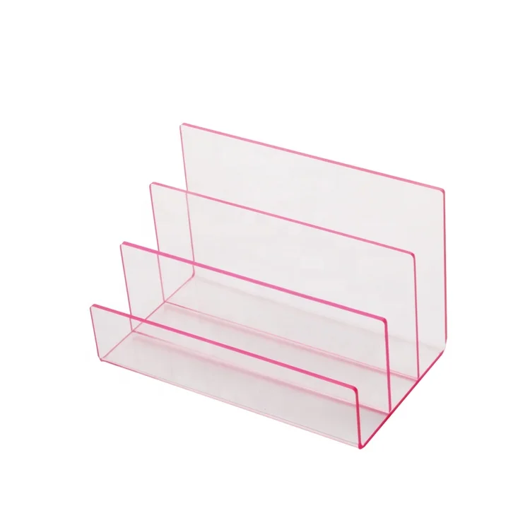 Glitter pink Bottom Combination of 3 Sections Acrylic Magazine File ...