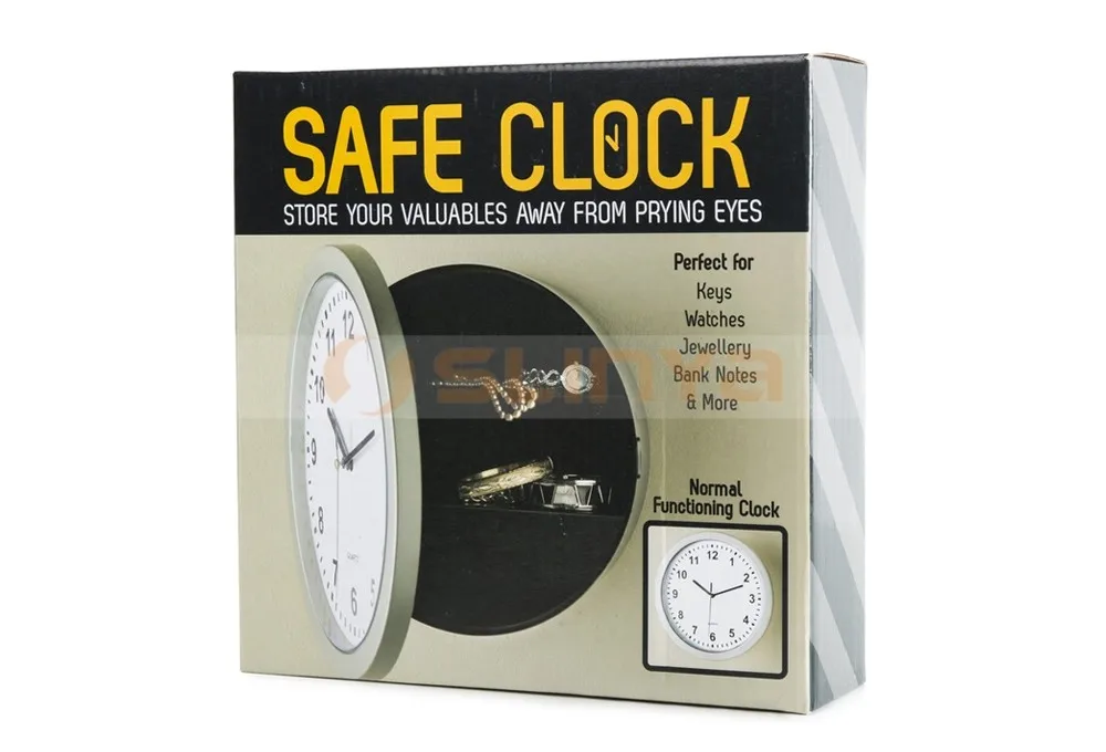 Home Decor Jewelry Security Box Hidden Stash Safe Storage Wall Clock ...