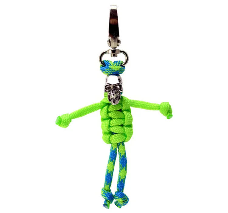 Survival Paracord Skeleton Keychain With A Glow In The Dark Paracord ...