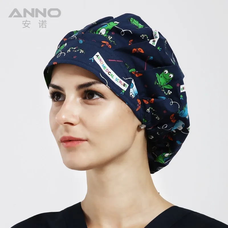 High Quality Nurses Uniforms and Caps with Fashion Printing