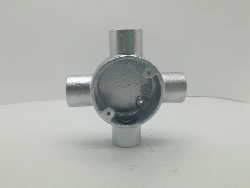 Galvanized Malleable Iron Electrical Conduit 4 Way Box