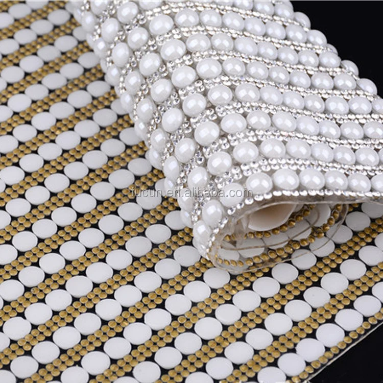 Wholesale Elastic Rhinestone Mesh Fabric for Garments