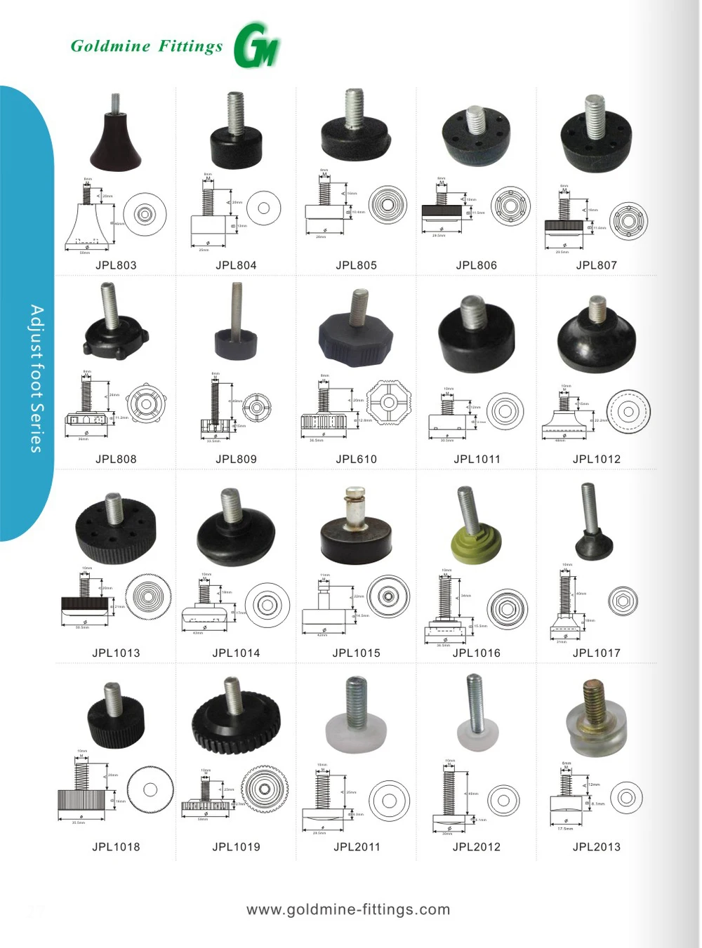 Jpl1011 Octagonal Shape M8 Screw Furniture Height Adjuster - Buy ...