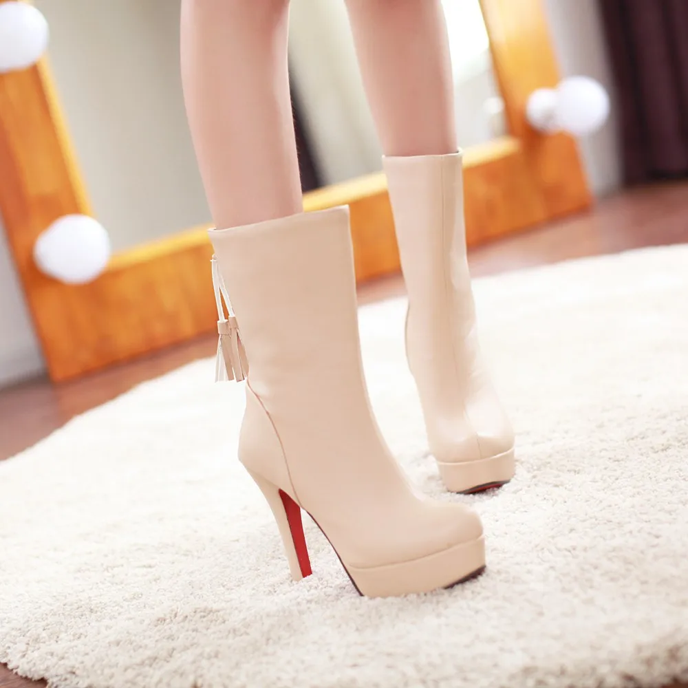 Thigh High Boots,Western Style Comfortables 9cm High Heel Tilettos ...