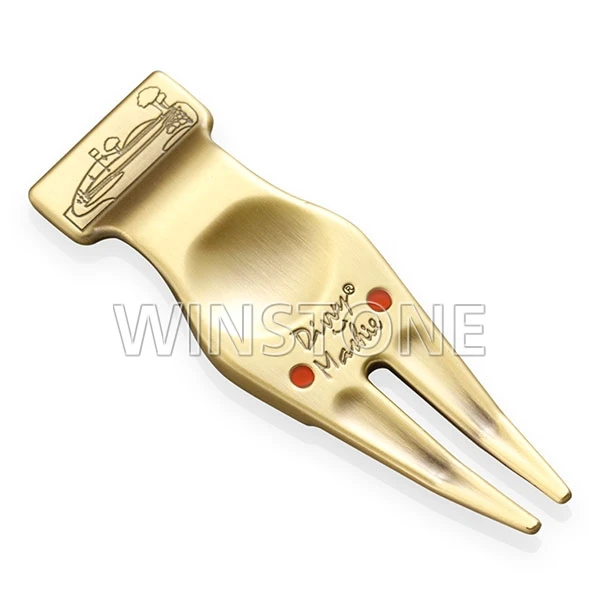 Custom Gold Plating Pitchfork With Blank Magnetic Ball Marker - Buy ...