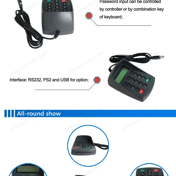 KB15 USB Bank POS Number Keyboard with Display - Secure & Efficient