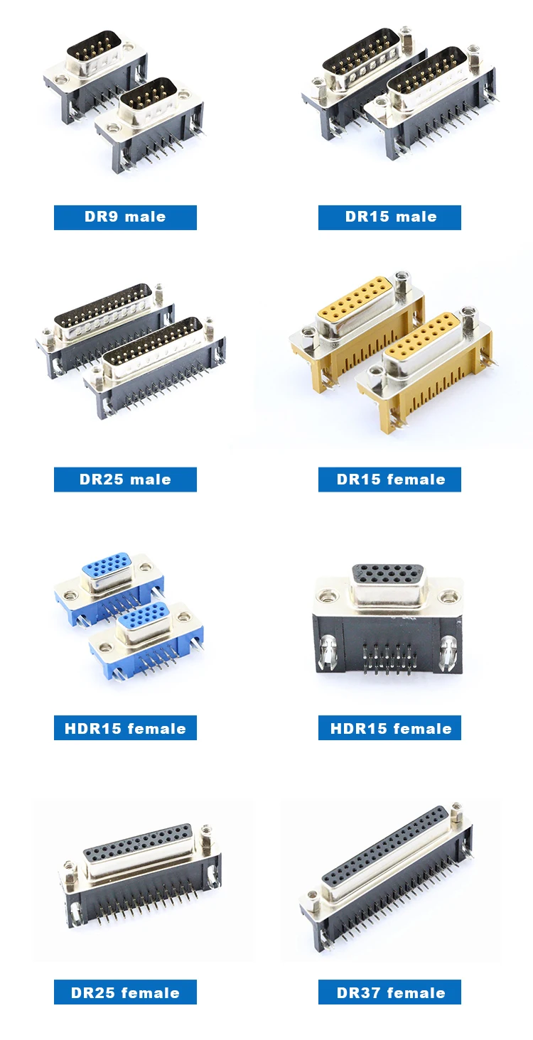 D Sub Connector DB9 Female - Welding Back PCB Mounting