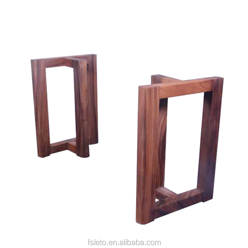 Solid Wood Table Leg Base for Dining Table, Walnut Finish - Durable ...