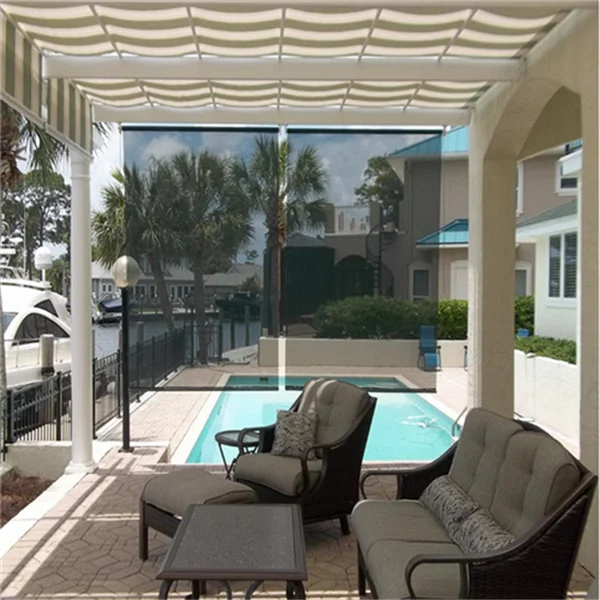 Exterior Motorized Wire Steel Guide Roller Blinds for Balcony