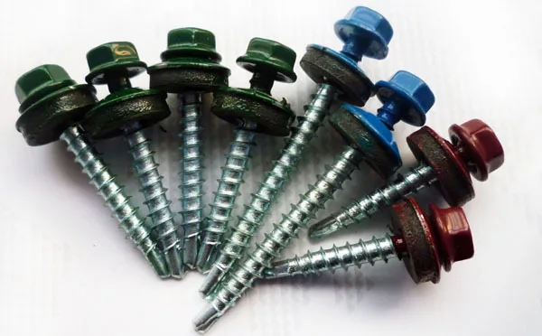 Colorful Hex Head Roofing Screws with Washer - Waterproof