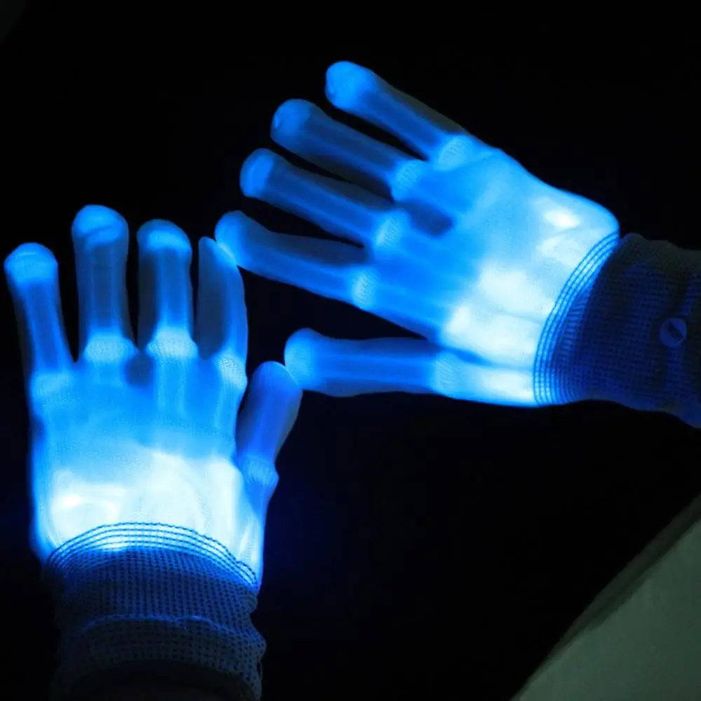 Led Gloves Luminous Flower Finger Light Gloves Party Supplies Dancing ...