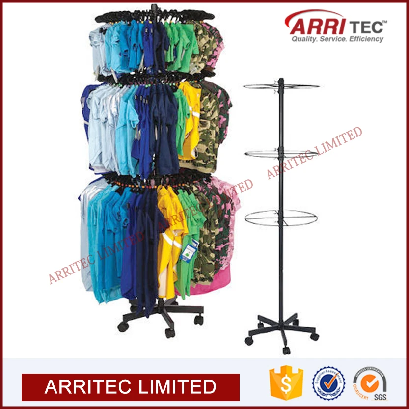 2 Or 3 Tiers Round Spinner Clothing Storage Display Rack - Buy Round ...