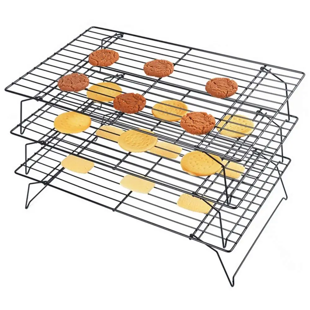 Food Grade Stainless Steel 3-Tier Stackable Cooling Rack Set - Non ...