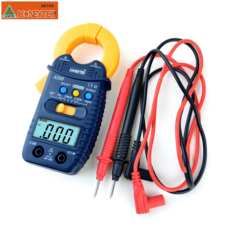 A3399 Voltage Mini Digital Clamp Multimeter Meter Current AC/DC Voltage ...