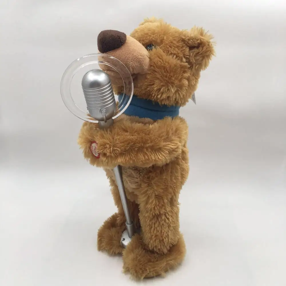 Singing And Shaking Plush Teddy Bear Animated Bear Toy With Microphone ...