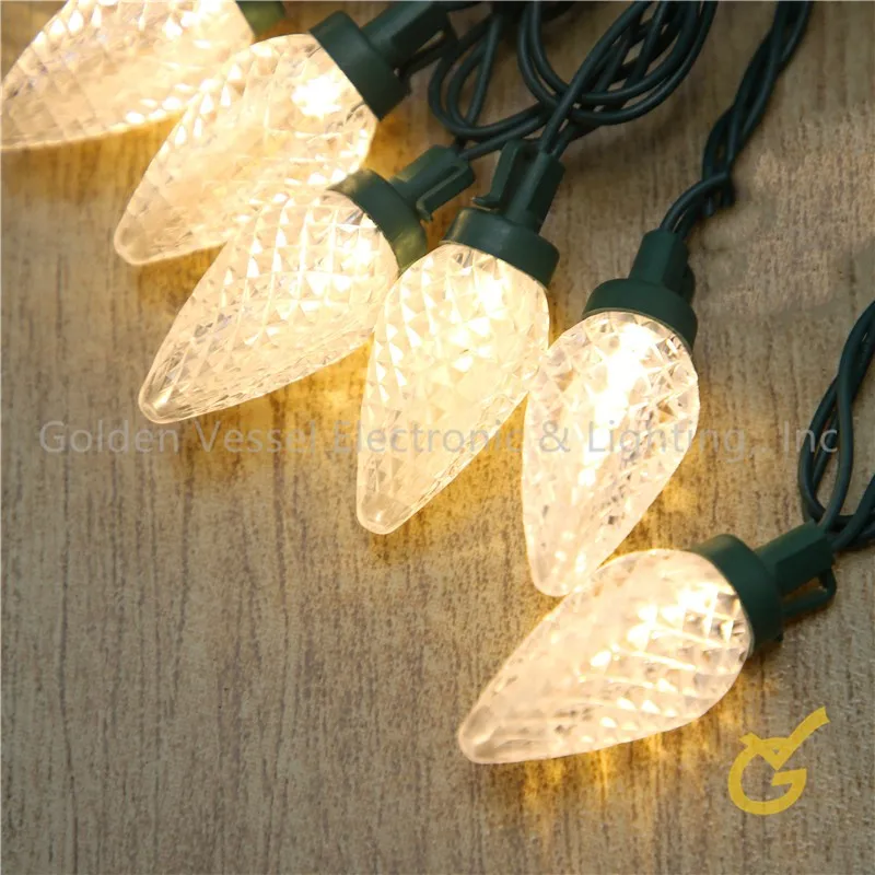 Led Christmas Lights Strawberry Faceted Smooth Led C9 Bulb String ...