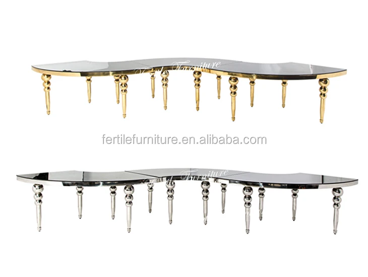 Round Luxury Clear Glass Event Table For Wedding Banquet Hall - Buy ...