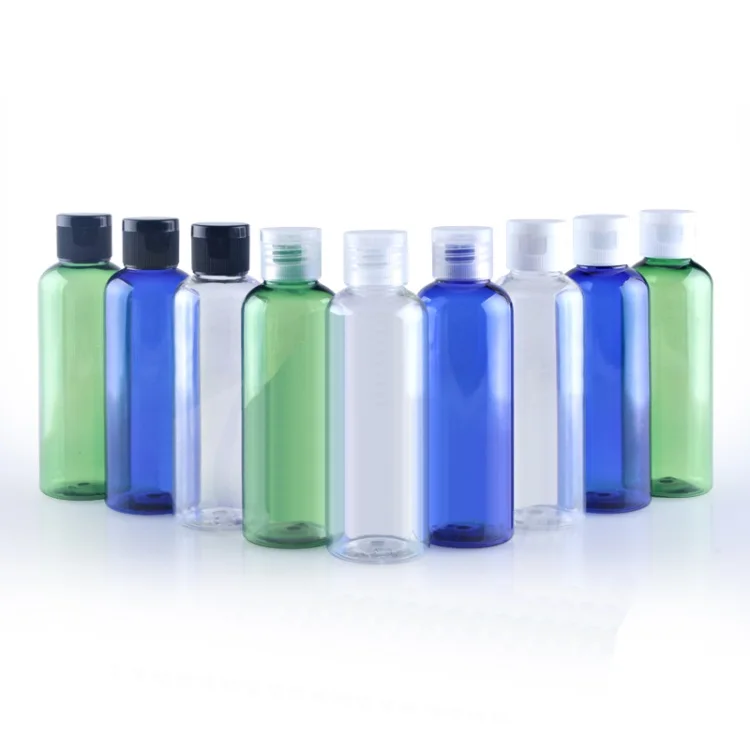 Round Shoulder Pet Plastic Bottle 100ml With Flip Top Cap For Emulsion ...