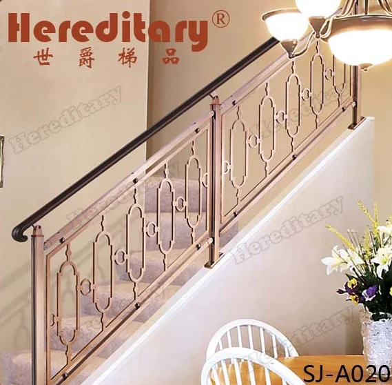 Laser Cutting Rose Gold Color Luxury Mild Steel Railing For Staircase ...
