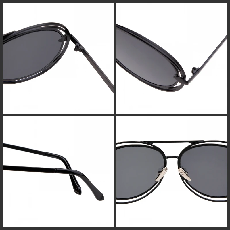 Funky Sunglasses For Unisex Mirror Round Lens Metal Bridge Custom Logo ...