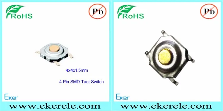 Low Profile Push Button Switch - BH16NMSBX 4x4mm Tact Switch SMD 250gf