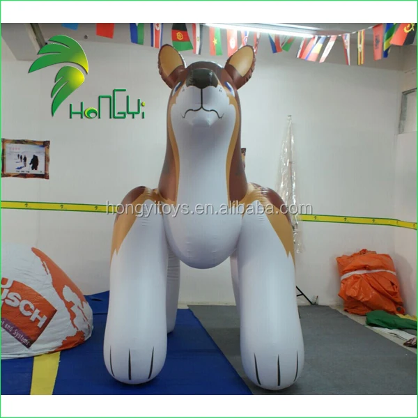 Overlapping Brown Pvc Inflatable Wolf Dog / Giant Plastic Inflatable ...