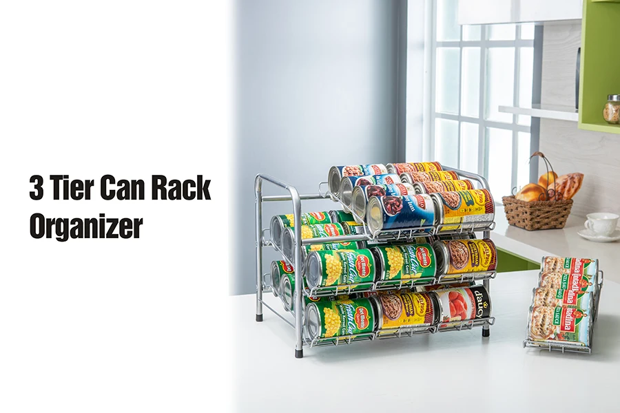 New Stackable Can Rack Can Rack Storage Holder Canned Food Display Rack ...