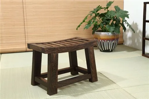 Japanese Antique Wooden Stool Bench Asian Traditional Furniture Living ...