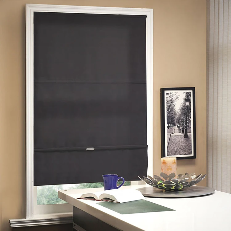 Horizontal Invisible Office Roller Roman Curtains One Way Window Screen ...