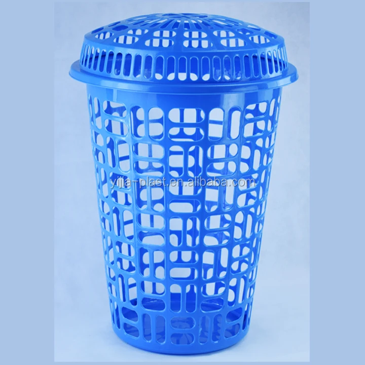 Round Shaped Large Plastic Laundry Basket With Lid 72l - Buy Colored ...