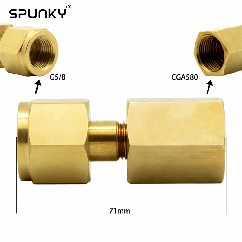 Brass Coupler for CO2 Tank - CGA580 Adapter Fitting