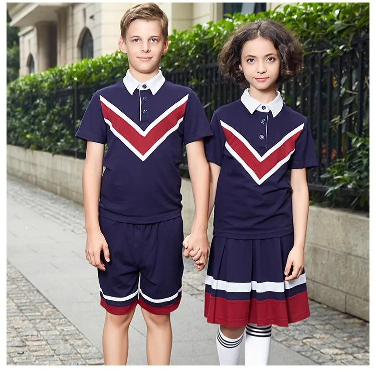 Custom New Design Summer Navy Blue Boys And Girls Primary And Junior ...