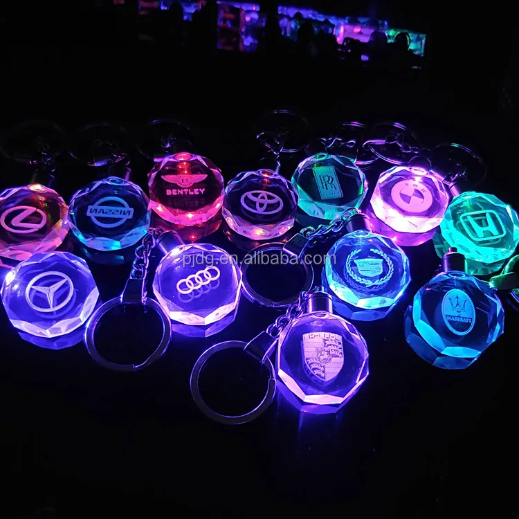 Custom Key Holder Key Chain Holder Led Crystal Keychain Led Light 3d ...