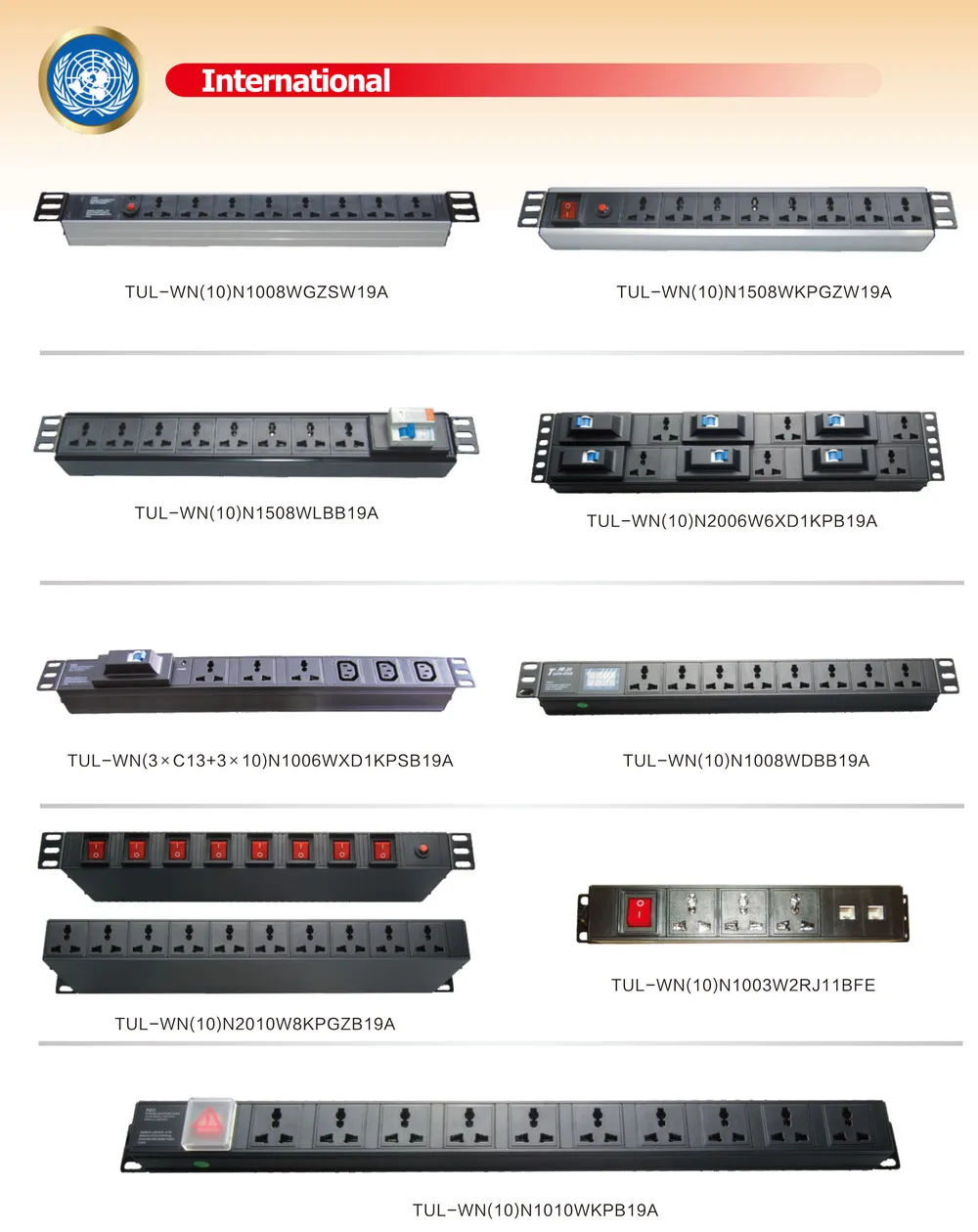 International Type Pdu Socket For Network Server Cabinet /rack - Buy 6 ...