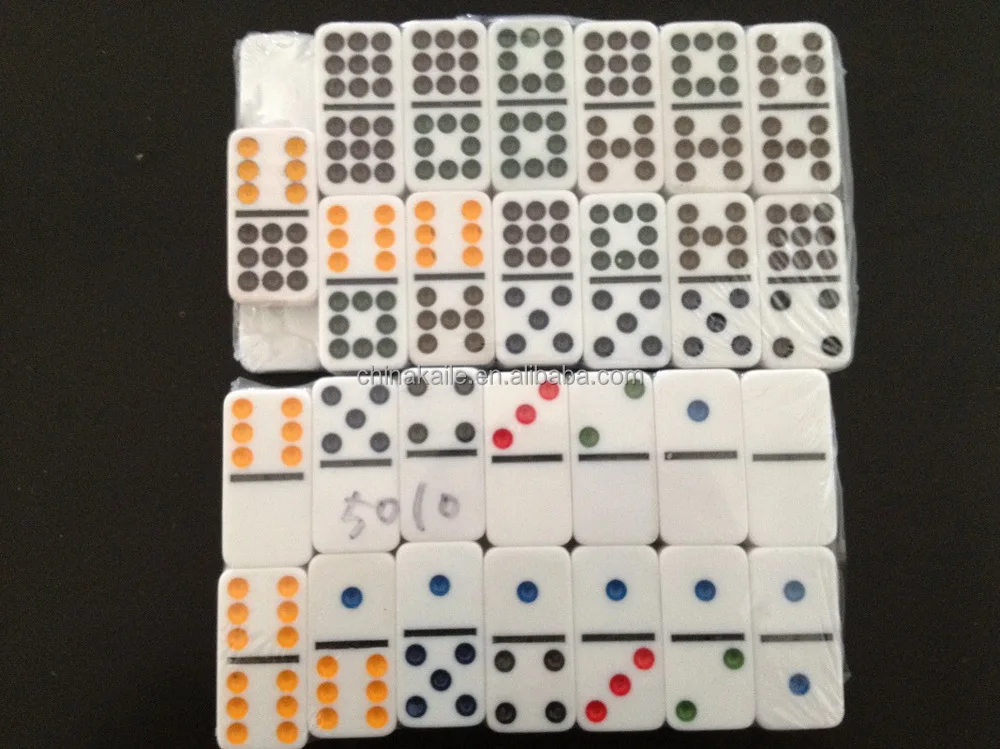 Double Nine Color Domino Game Set With Customized Case - Buy Dominoe ...