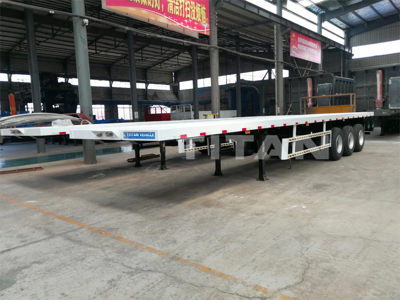 Tri-axle 40ft Bed Platform Flatbed Utilitas Trailer Dengan Kapasitas ...