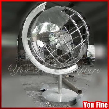 Outdoor Metal 304# Stainless Steel Globe Sculpture For Garden - Buy ...