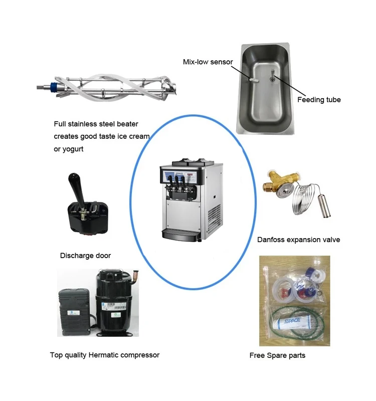 Three Flavors Soft Serve Machine - High Productivity Ice Cream