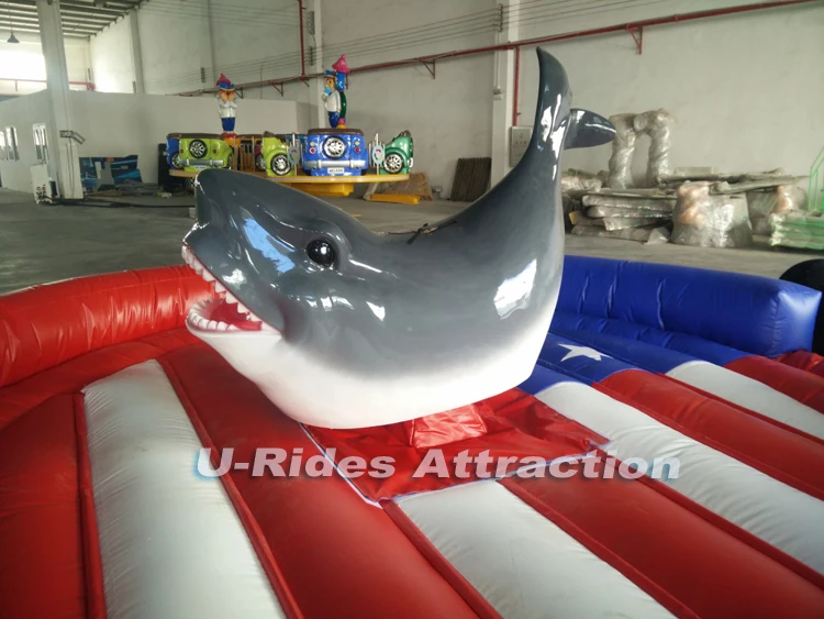 U-rides Mechanical Shark Rodeo With Inflatable Jumper For Party Events ...