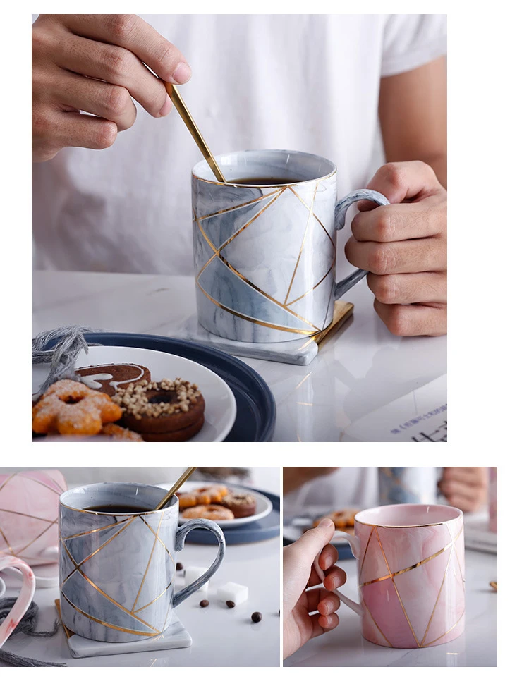 New Design Gold Rim Ceramic Mug Marble Coffee Mug - Buy Marble Coffee ...