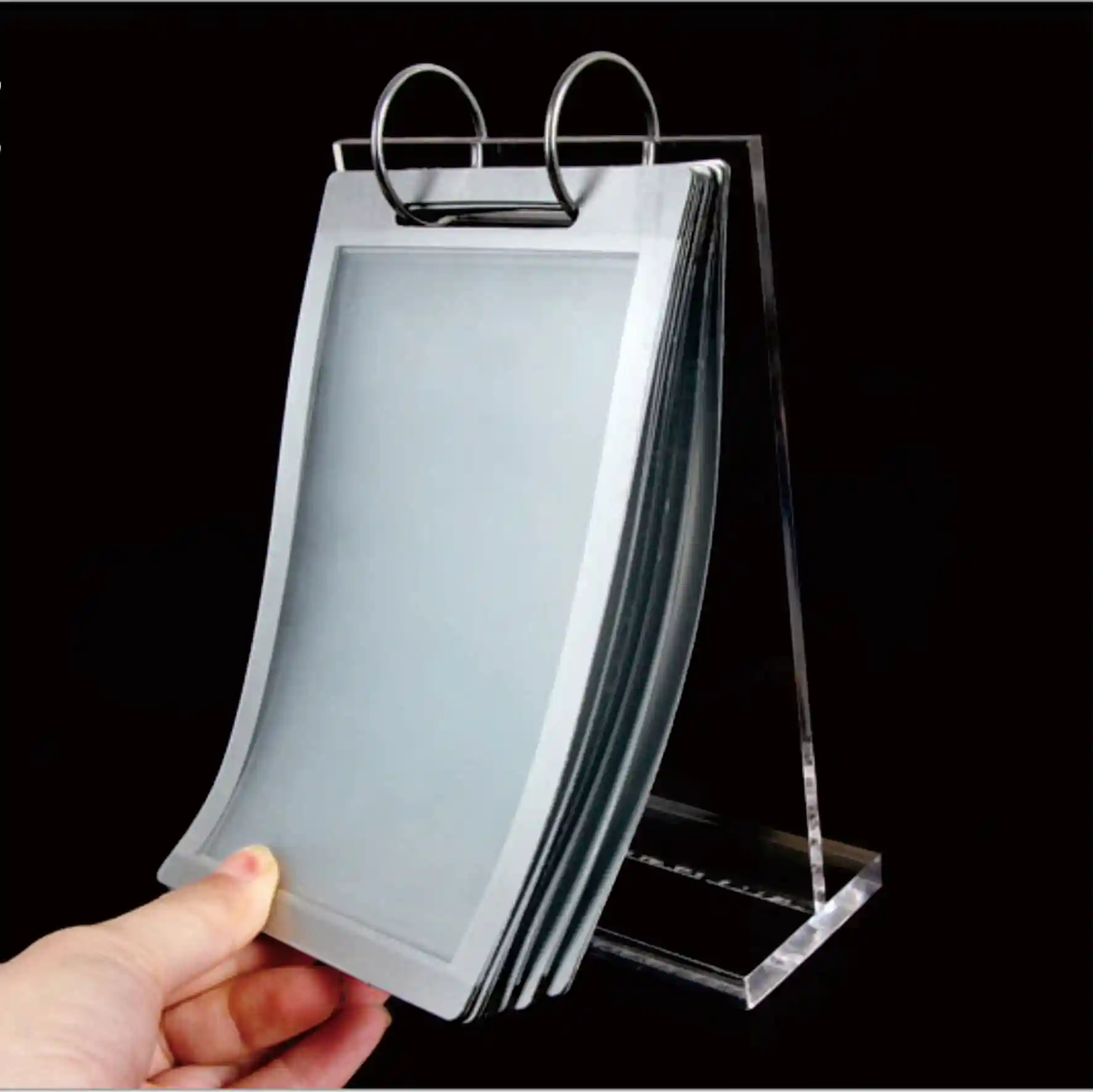 Acrylic Menu Stand With Metal Rings A5 - Buy Acrylic Menu Stand,Menu ...