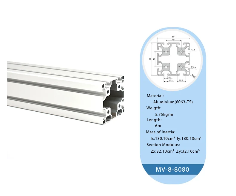 Industrial Frame Aluminium Profile 80x80 Industrial Aluminum Extrusion ...