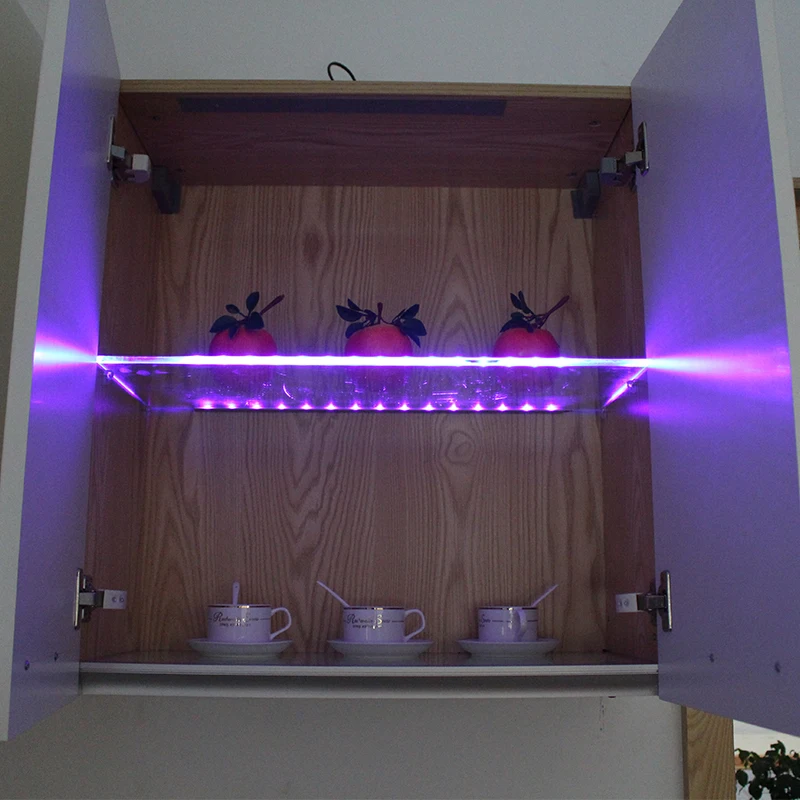 Aluminum Glass Showcase Display Cabinet Led Glass Shelf Light With Rgb ...