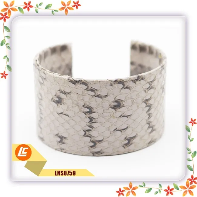 Real Snake Skin Leather Womens Cuff Bracelets Charming Design - Buy ...