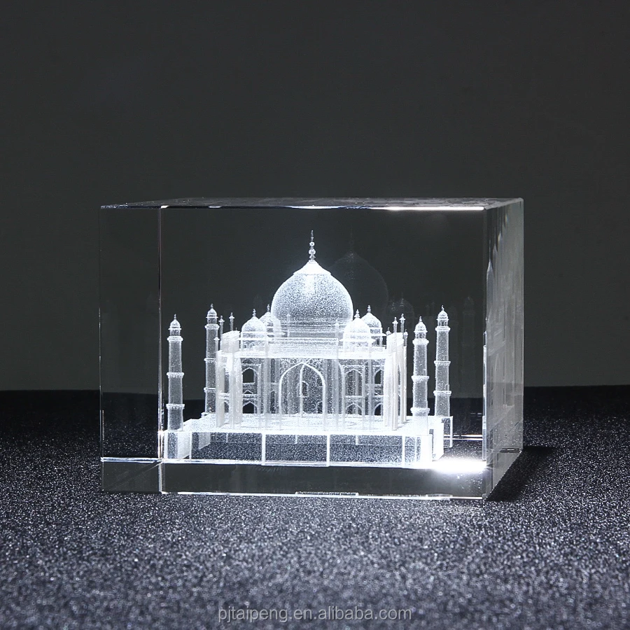 Fancy 3d Engraving Taj Mahal Crystal Models As Souvenir - Buy Crystal ...