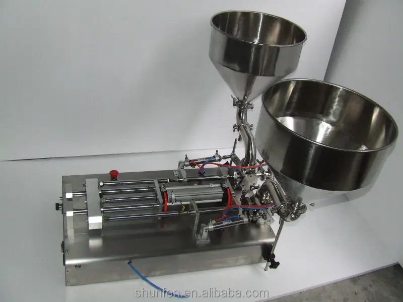 Semi-auto Double-hopper 2-head Paste Filling Machine With Table Stand ...