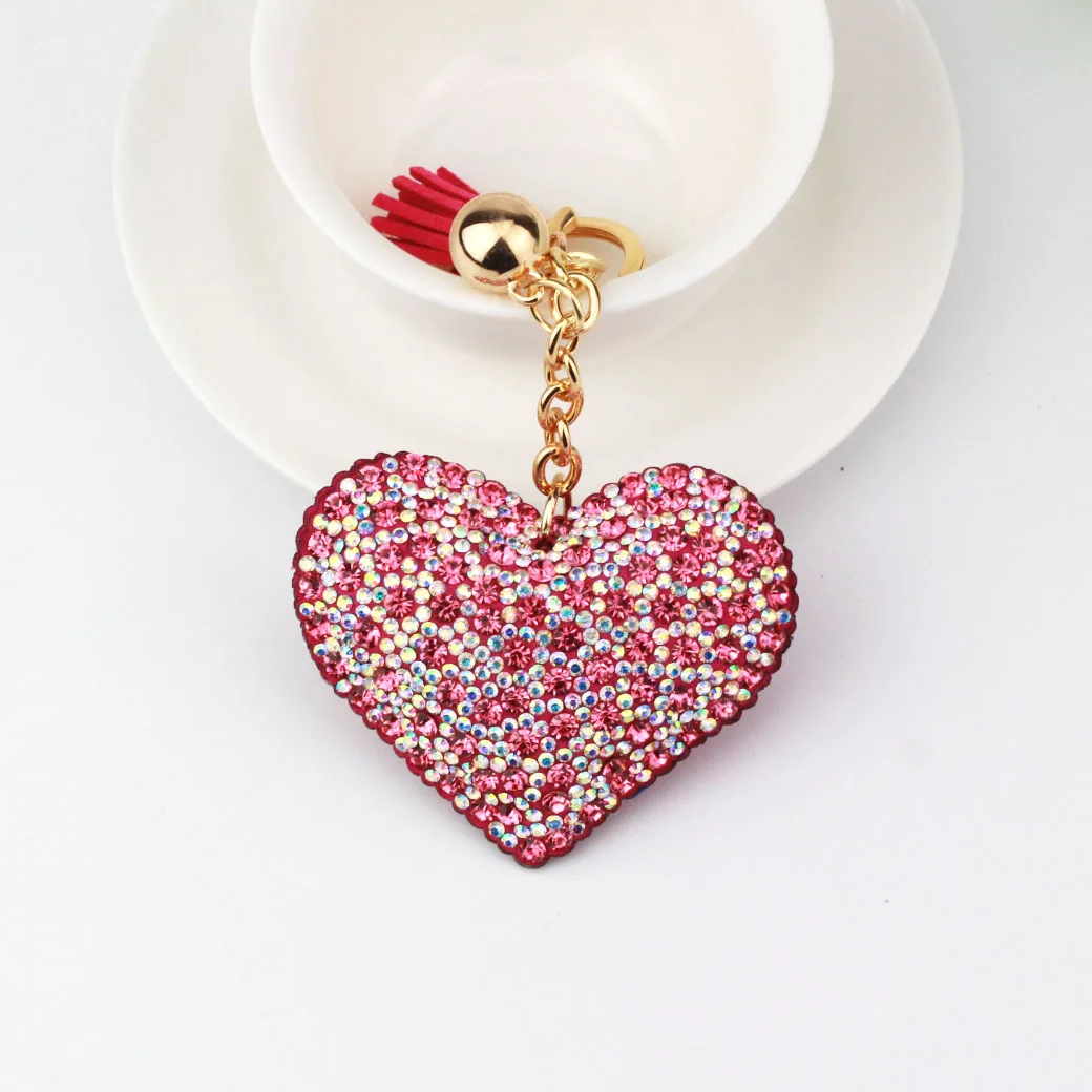 Kc295 Rhinestone Keyring Heart Shaped Key Chain Keychain Custom Acrylic ...